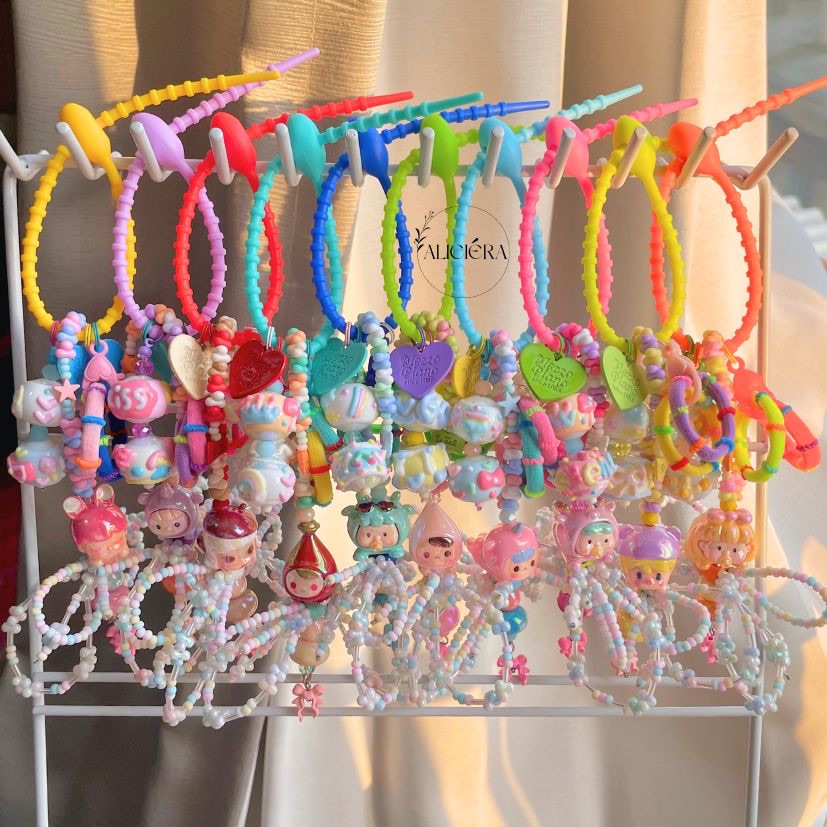 Jual Gantungan tas cable ties Popmart Popbean 3D pita cute aesthetic ...