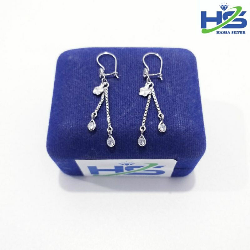 Jual Anting Perak Asli Silver 925 Lapis Emas Putih Model Agogo Italy - Perhiasan Perak Wanita ...