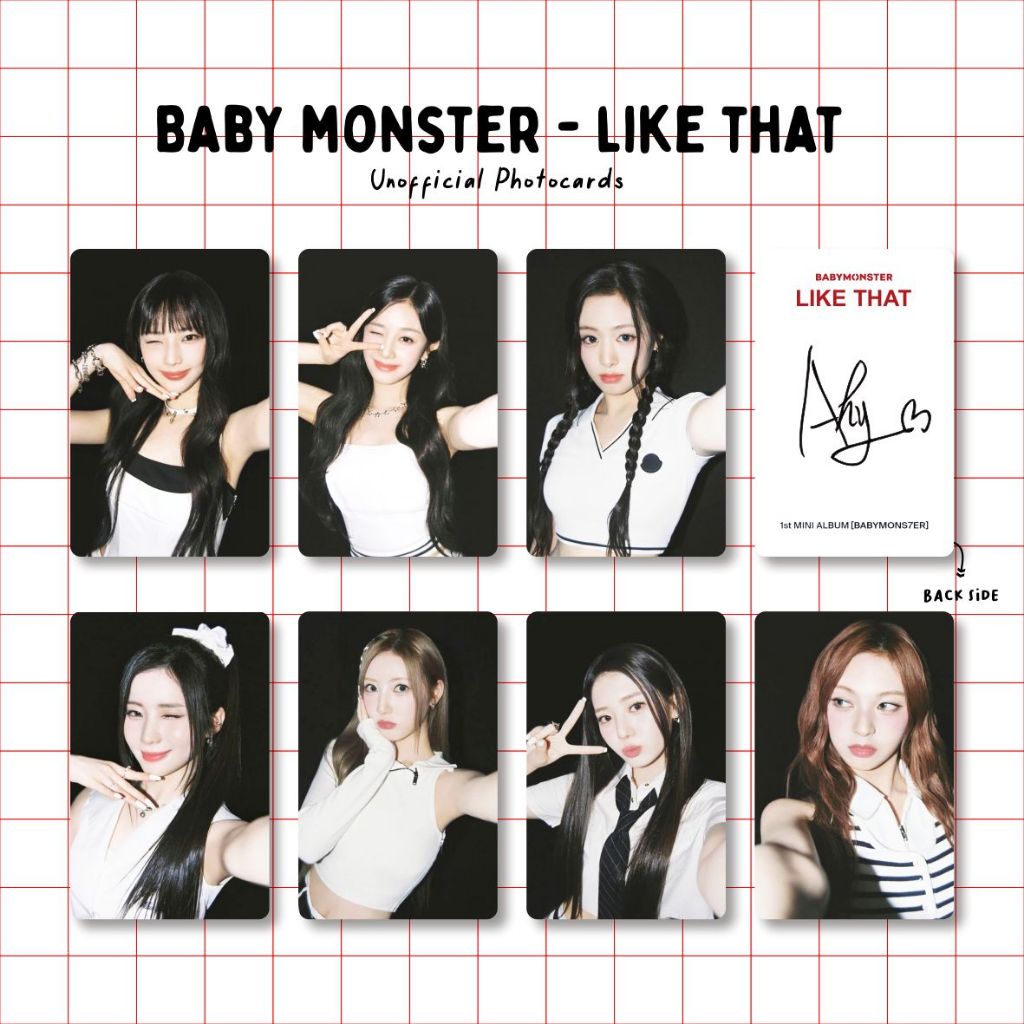 Jual Photocard Premium PC Baby Monster Like That All Member 2 Sisi | Shopee Indonesia