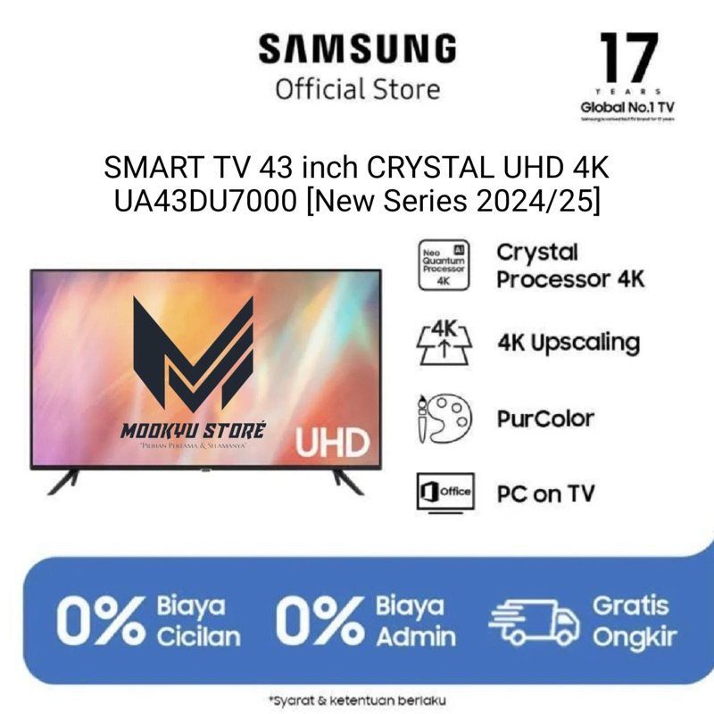 Jual SAMSUNG LED SMART TV 43 Inch UA43DU7000 | UA43DU7000KXXD CRYSTAL ...