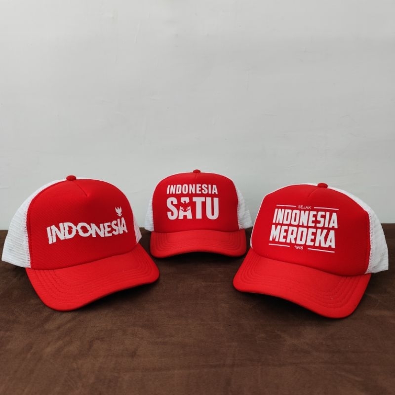 Jual TOPI MERAH PUTIH INDONESIA / TOPI JARING MERAH PUTIH KEMERDEKAAN ...