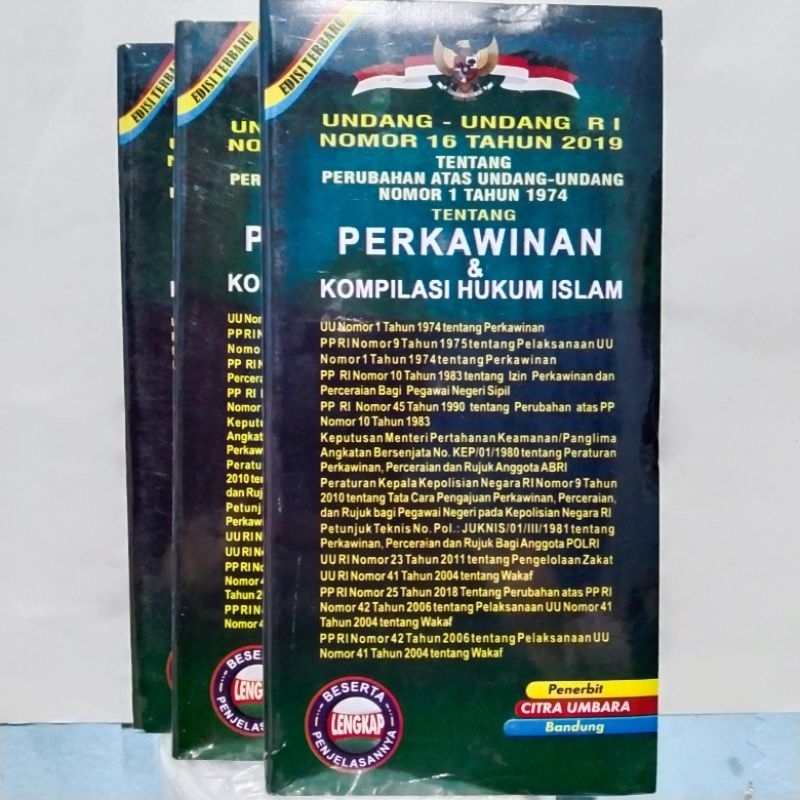 Jual Buku Original Undang Undang No 16 Tahun 2019 Perkawinan Dan Kompilasi Hukum Islam KHI ...