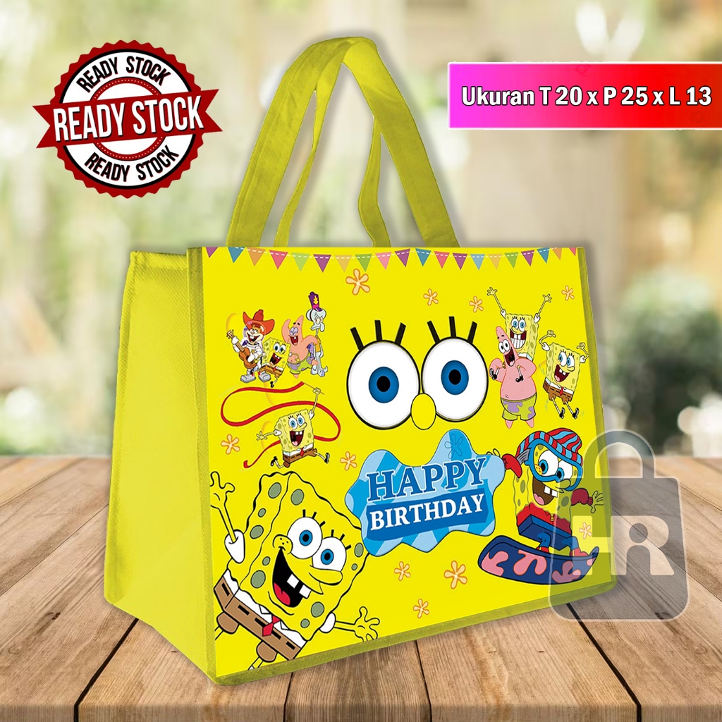 Jual READY STOK TAS ULANG TAHUN / TAS ULTAH SPONGEBOB / TAS ULTAH ...