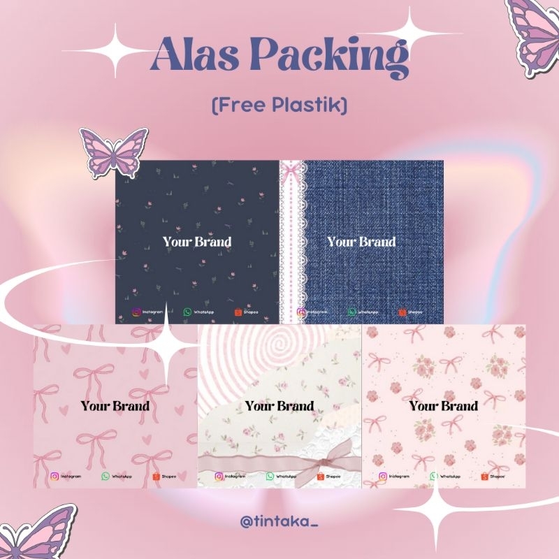 Jual [SATUAN] ALAS PACKING AESTHETIC || ALAS MINI GIFT AESTHETIC FREE ...