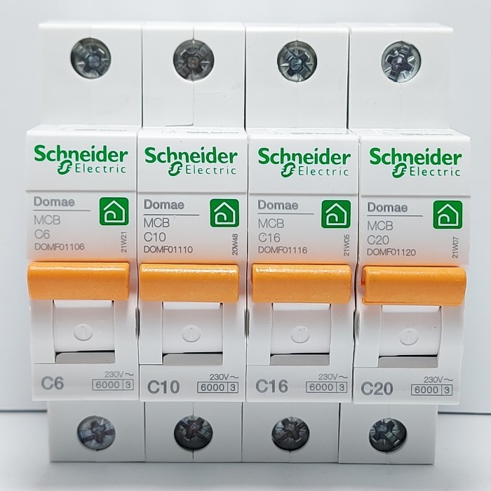 Jual Schneider New Domae MCB 1 Phase 2A 4A 6A 10A 16A 20A 25A 32A 40A SNI Original 100% Asli ...