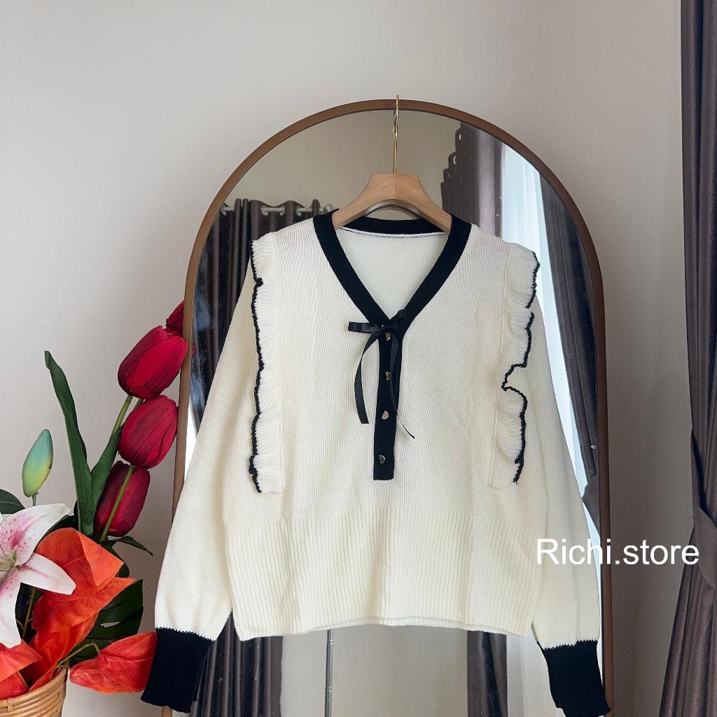 Jual Heinaa Blouse Pita Baju Rajut Wanita Ruffle | Shopee Indonesia