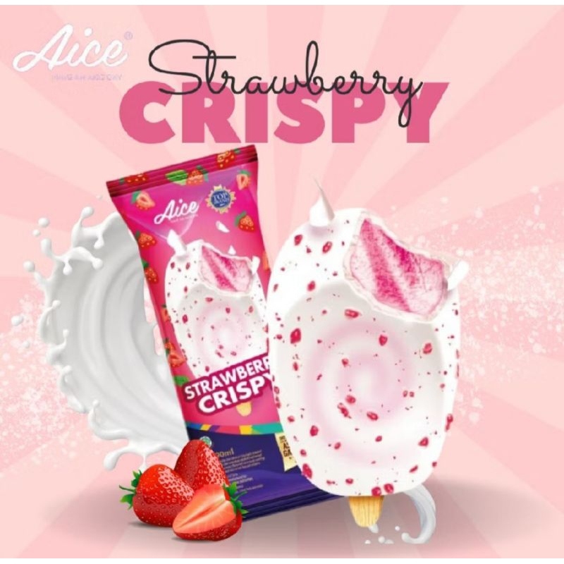 Jual Aice Strawberry Crispy 55 gr | Shopee Indonesia