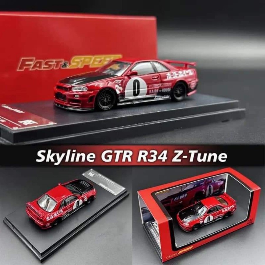 Jual Fast Speed 1/64 Skyline GT-R R34 Z-Tune TE37 Rims & HighWing ...