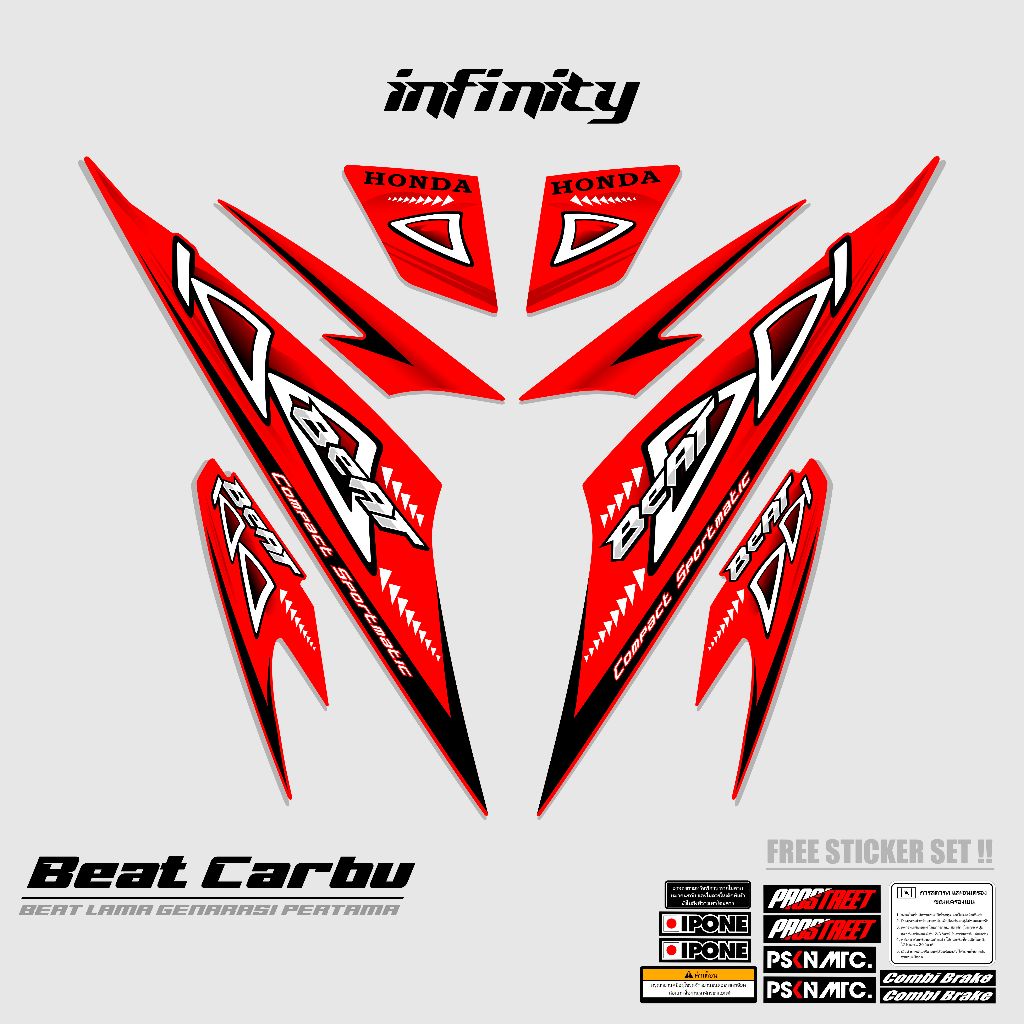 Jual STRIPING BEAT CARBU NEW MOTIF 8 / STICKER BEAT KARBU/ STIKER BEAT ...