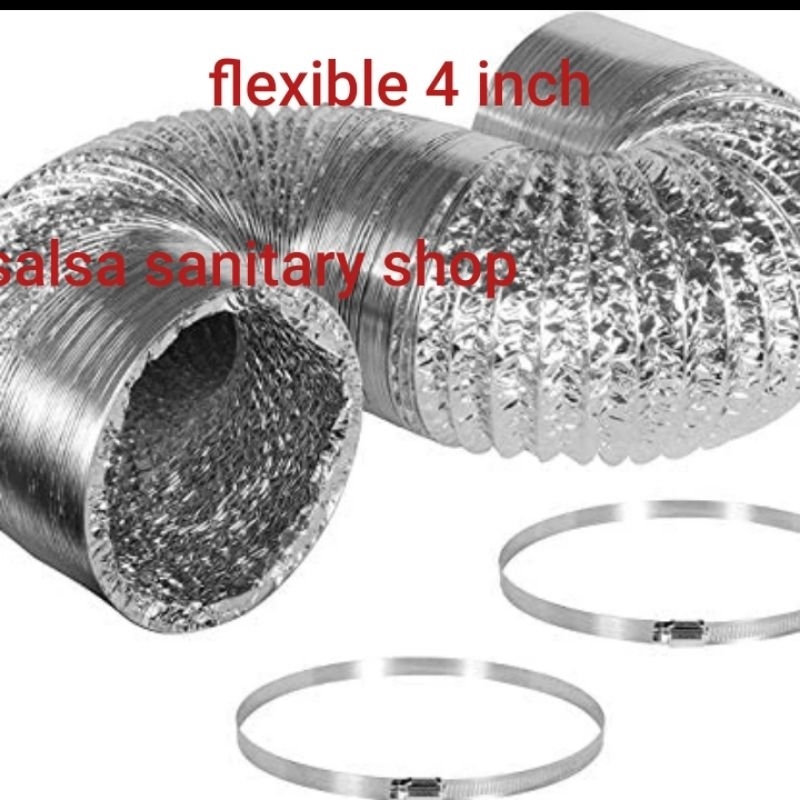 Jual Flexible ducting 4 inch,,Alumunium 4 inch__(3m,4m,5m,10m)+(Free ...