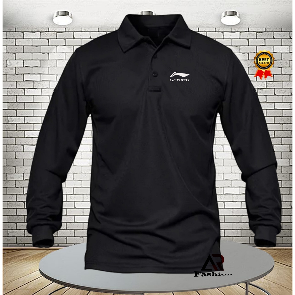Jual POLO Shirt KAOS POLO LENGAN PANJANG PRIA/WANITA POLO LINIG PUTIH ...