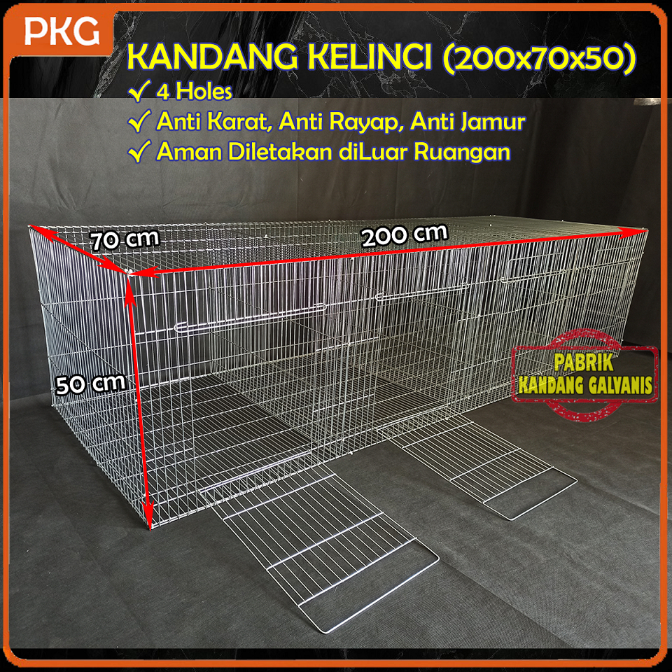 Jual Kandang Kelinci Galvanis 4 Hole 200x70x50 | Kurungan Besi Premium ...