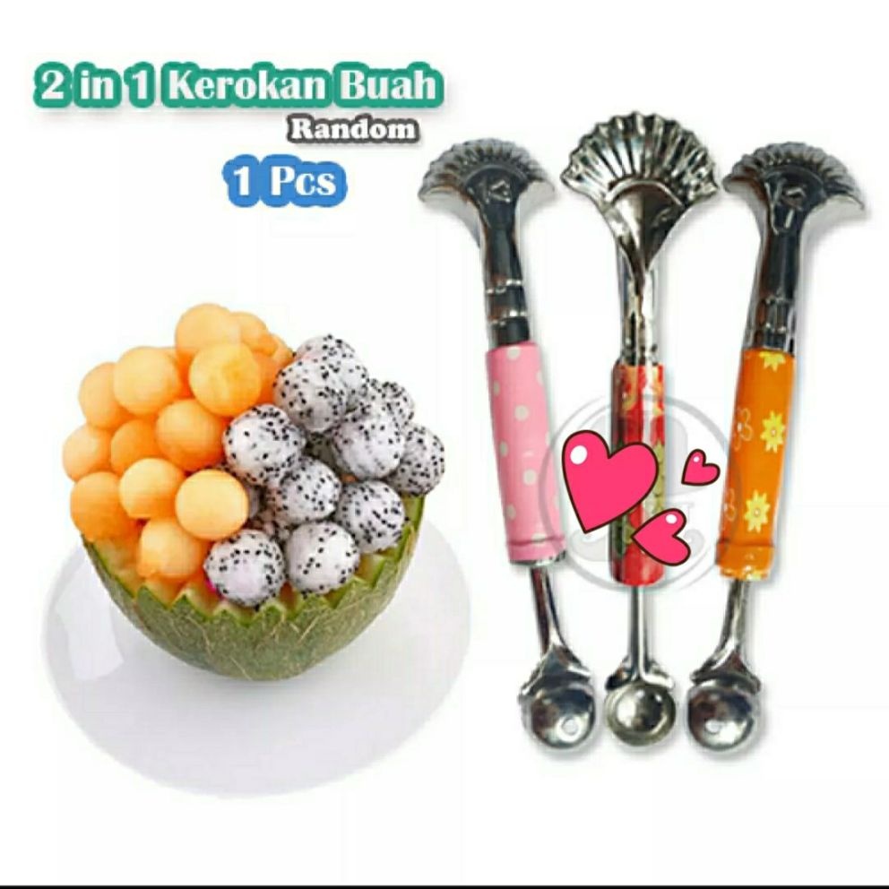 Jual KEROKAN ES BUAH BULAT KOMBINASI 2 IN 1 PARUTAN COCKTAIL MELON ...