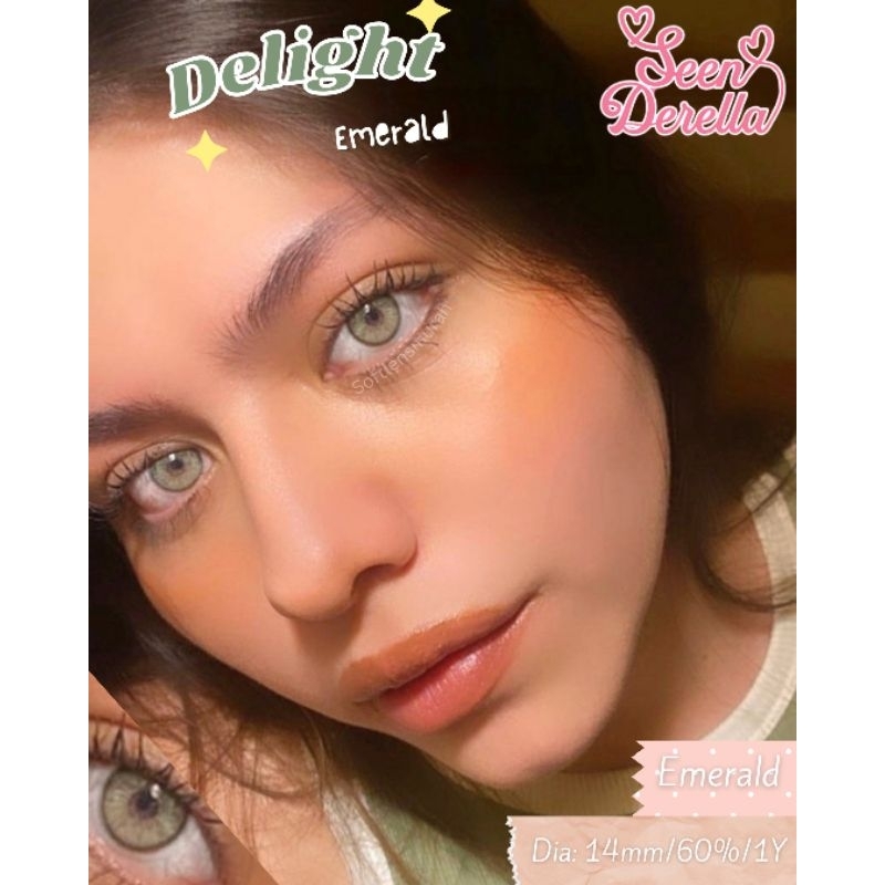 Jual Delight Emerald softlens lensa pupil small size warna maximum ...