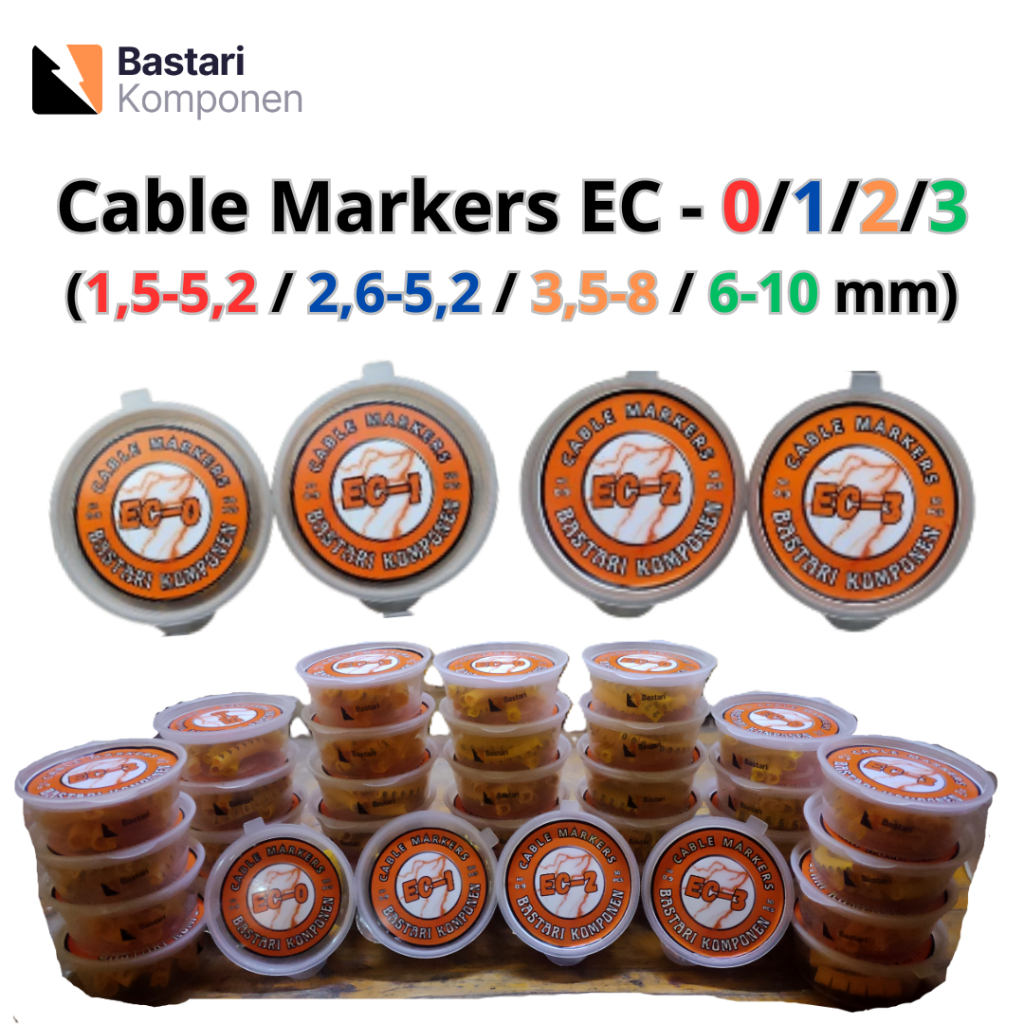 Jual Cable Marker Angka 0-9 100 PCS / Penanda Kabel / Kabel Snake / Nomer EC-0 EC-1 EC-2 EC-3 ...