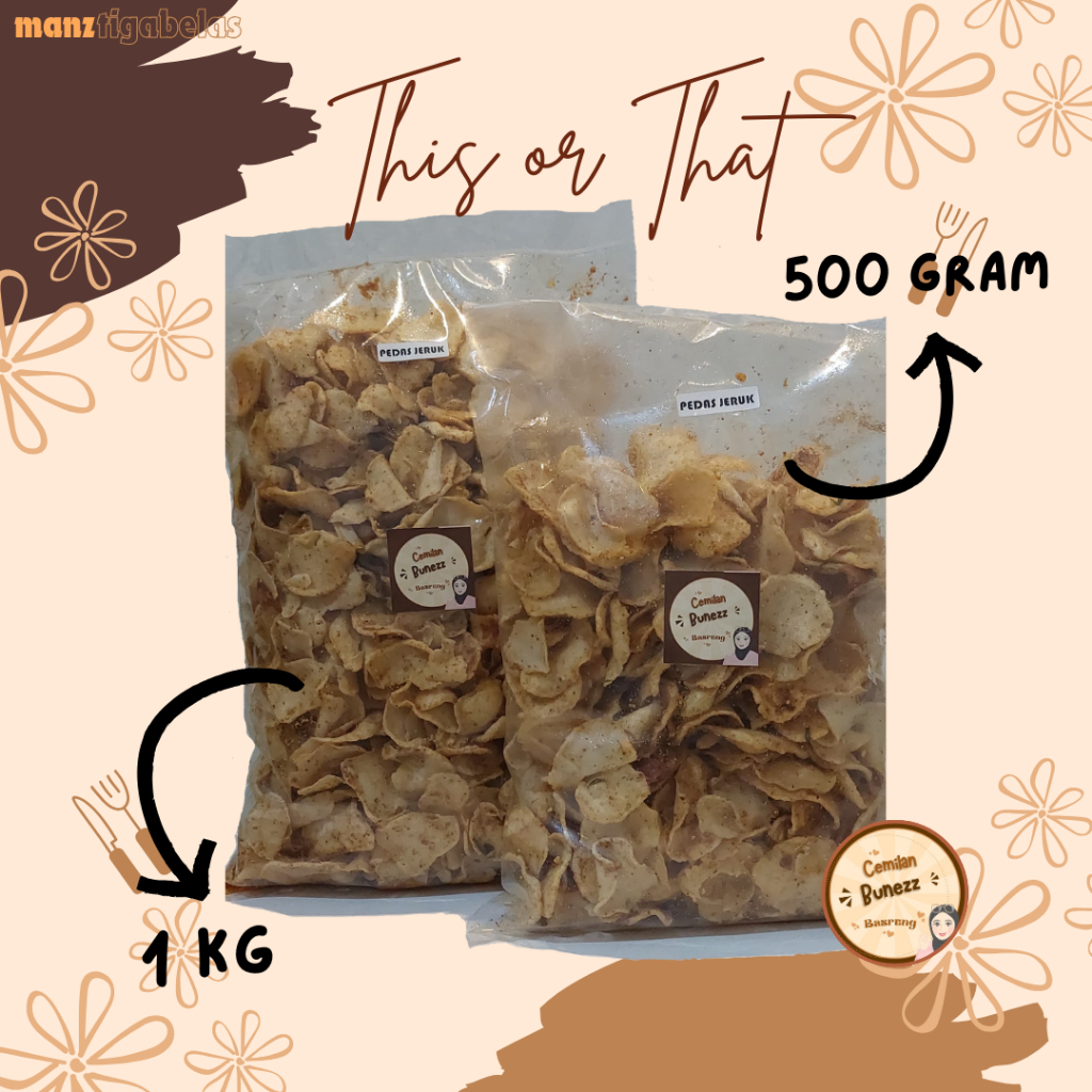 Jual Basreng / bakso goreng / baso goreng 500 gram (6 pilihan rasa ...
