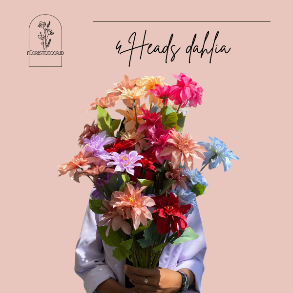 Jual BUNGA DAHLIA 4 KEPALA / DAHLIA FLOWER TANGKAI PANJANG DEKORASI ...