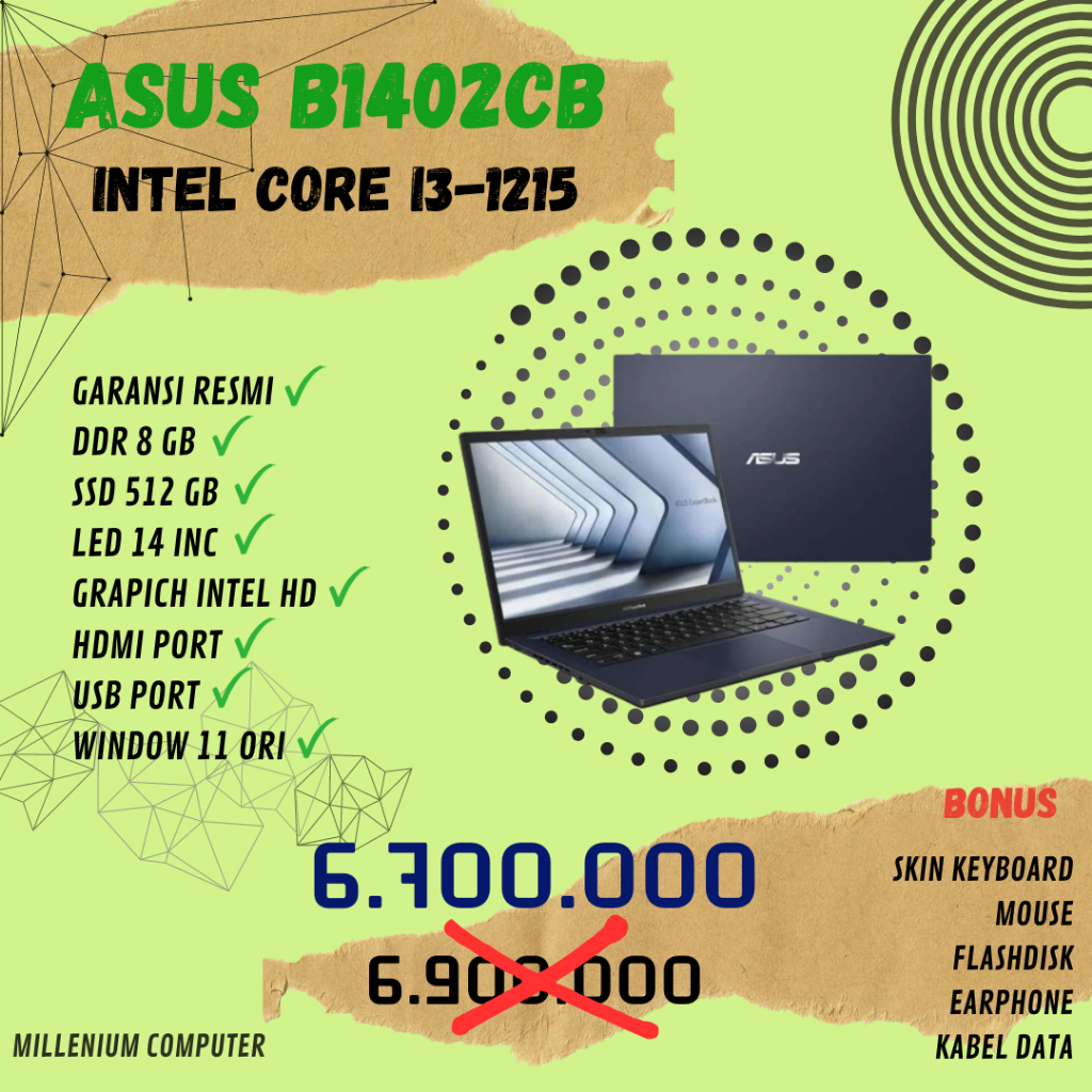 Jual ASUS B1402CB INTEL CORE I3-1215 | Shopee Indonesia