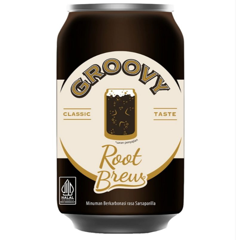 Jual Groovy Root Brew Baru Minuman Soda Sarsaparilla Kaleng 330ml ...