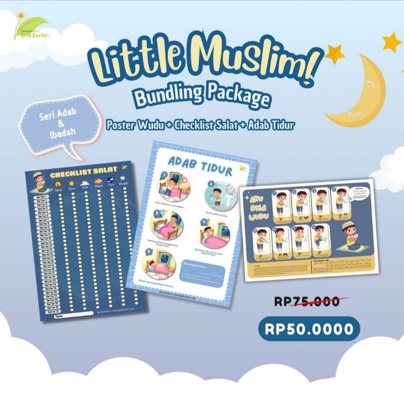 Jual [BARU!!!] (BUNDLING) POSTER LITTLE MUSLIM MUSLIMAH: SERI ADAB dan ...