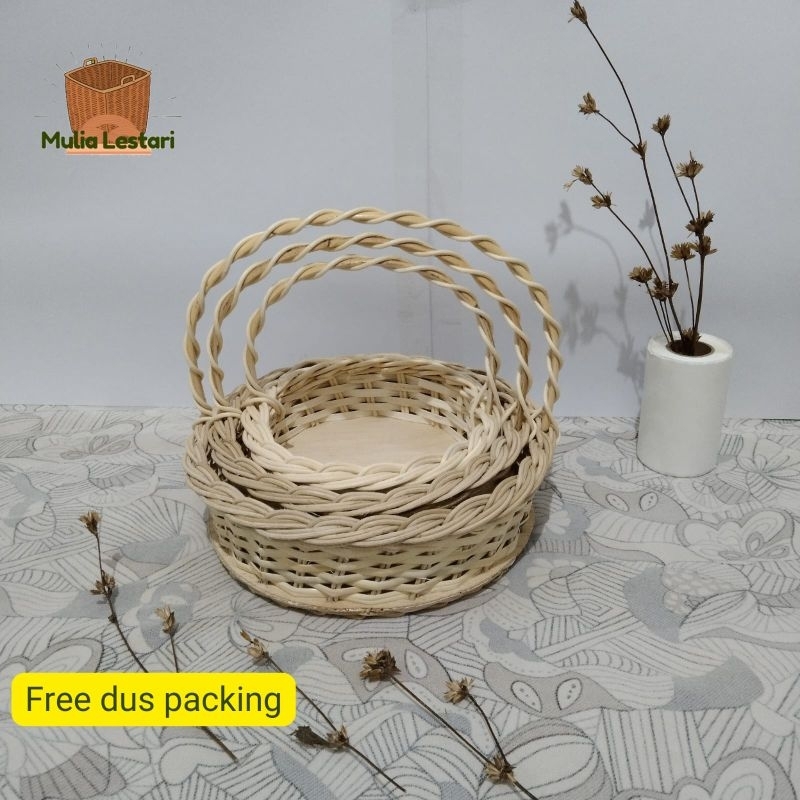 Jual keranjang rotan bulat kecil keranjang hampers dan tabur bunga ...