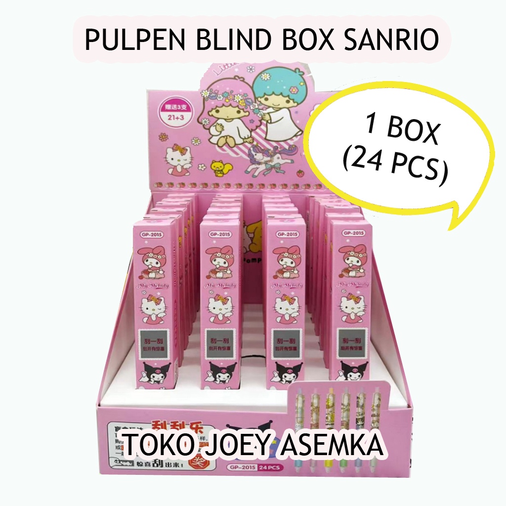 Jual (1 BOX ISI 24 PCS) BLIND BOX PULPEN SANRIO SURPRISE MYSTERY BOX ...