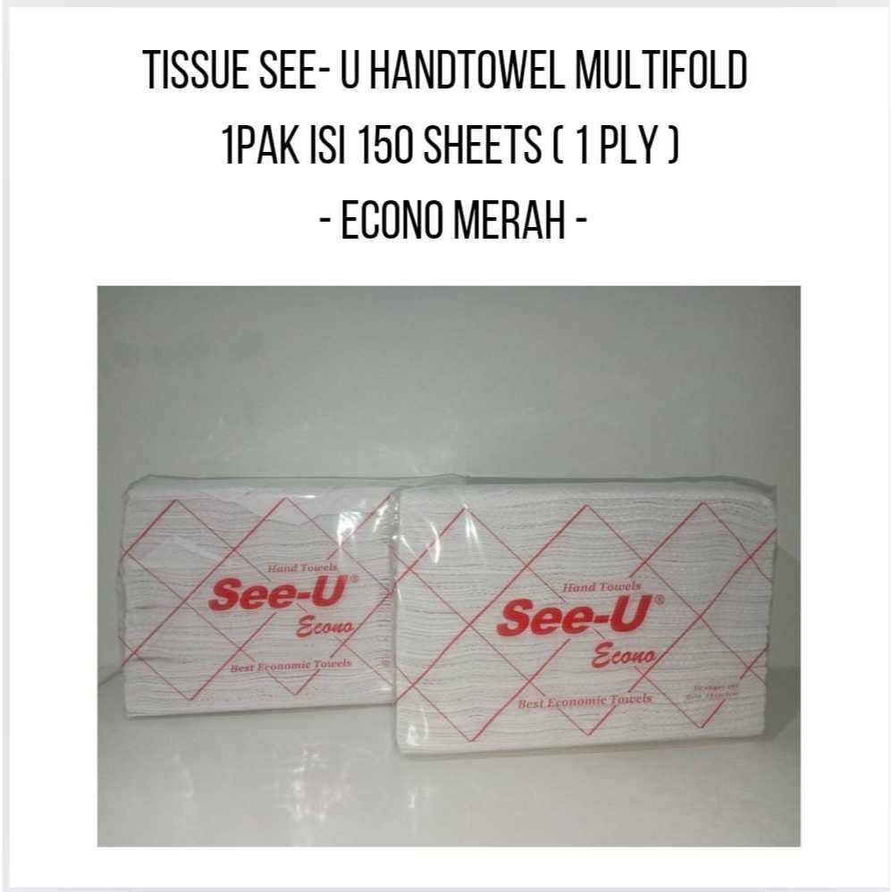 Jual TERMURAH - Tissue SEE-U HANDTOWEL Multifold ECONO RED 150 Sheets ...