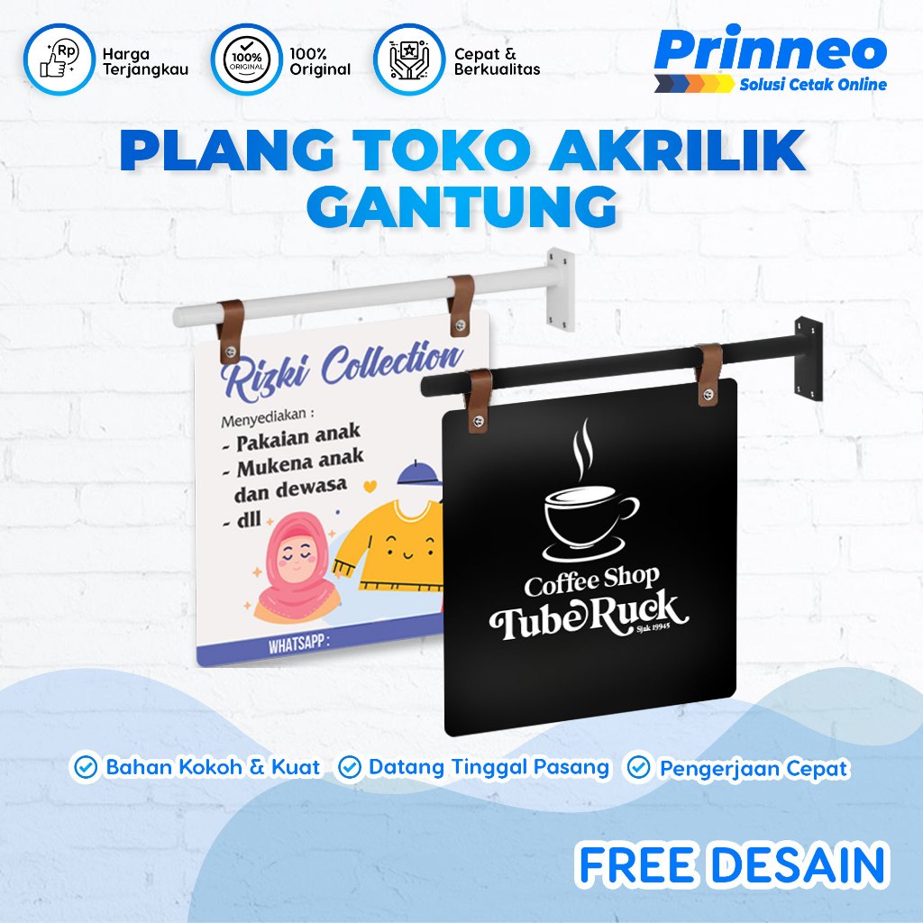 Jual COSTUM PLANG TOKO AKRILIK GANTUNG, SIGNAGE AKRILIK, SIGN BOARD ...
