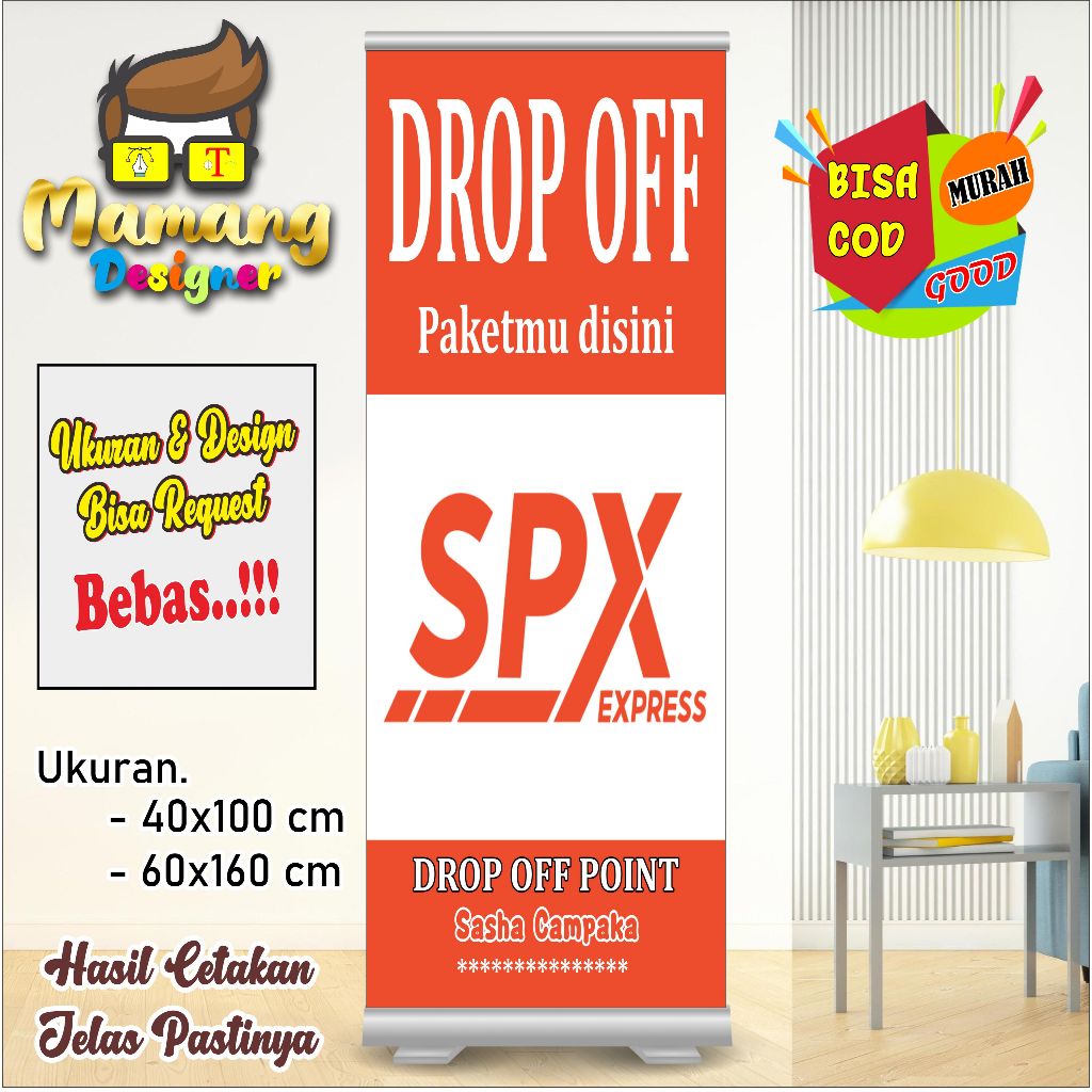 Jual Custom MMT Spanduk Banner Ekspedisi SPX atau Shopee Express bb ...