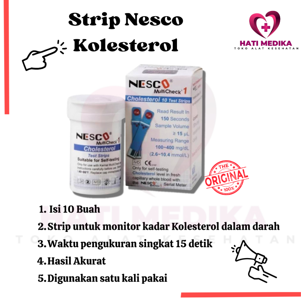 Jual NESCO - Strip cek Kolesterol | Kolesterol Nesco isi 25 Strip | Refill Strip Cek Kolesterol ...