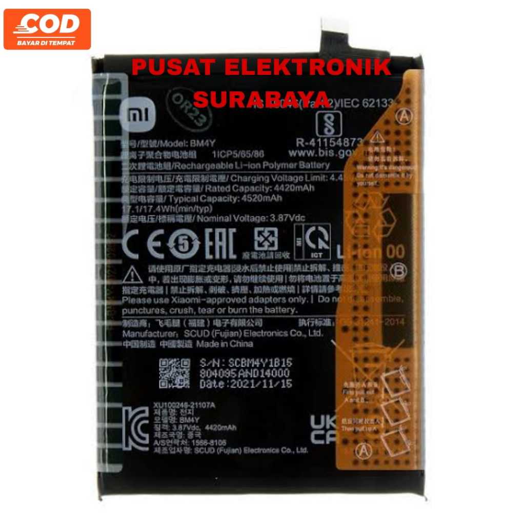 Jual BM4Y BATERAI XIAOMI POCO F3 / POCO F3 PRO - ORIGINAL | Shopee Indonesia