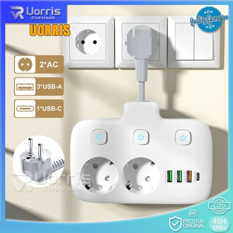 Jual Stop Kontak Kabel Switch 3/4/5 Lubang 3/5/10 Meter SNI Saklar On ...