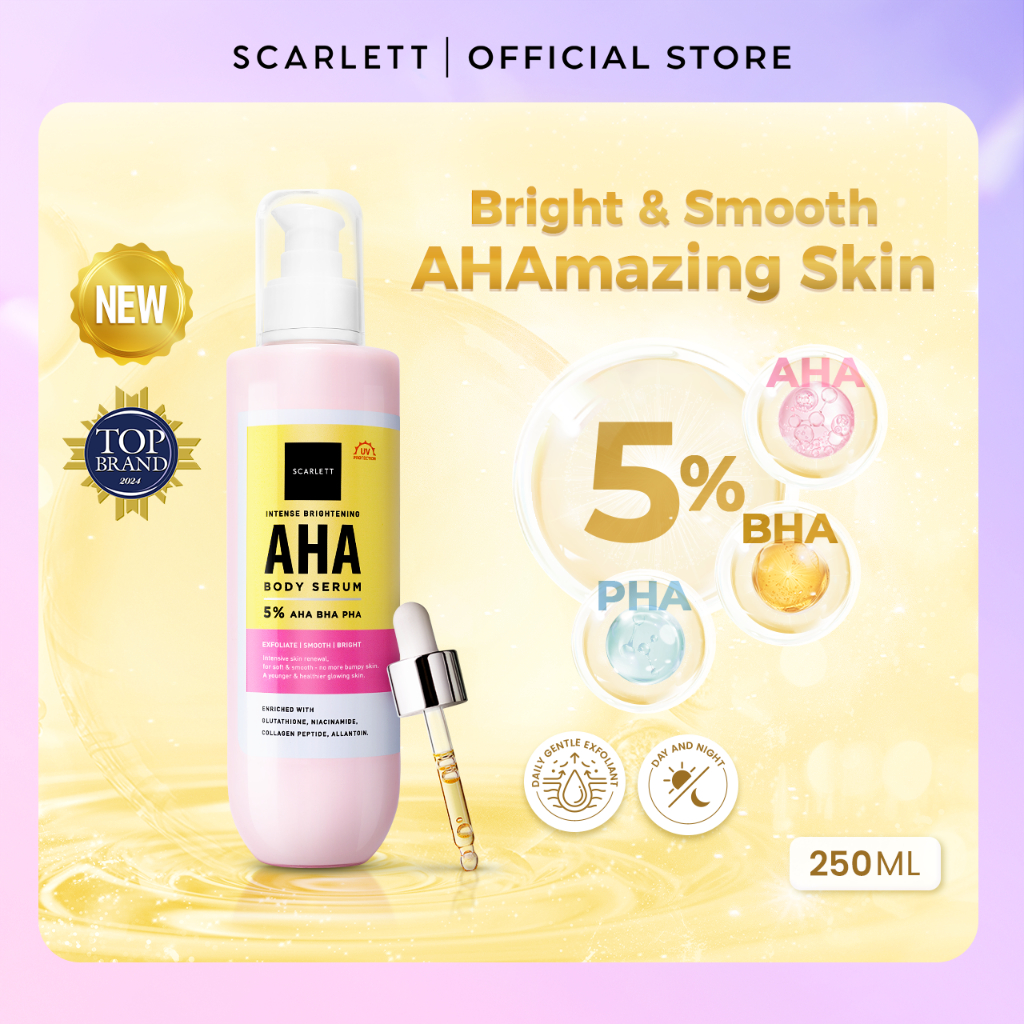 Jual Scarlett Whitening Intense Brightening AHA Body Serum 5% AHA BHA PHA | Shopee Indonesia