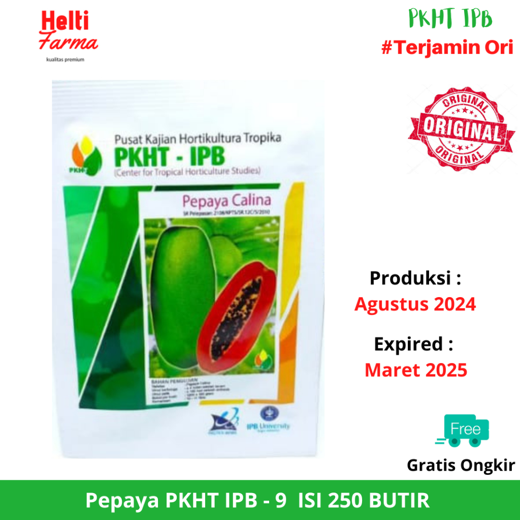 Jual Benih Pepaya California/Calina IPB 9 isi 250 biji inovasi PKHT IPB ...