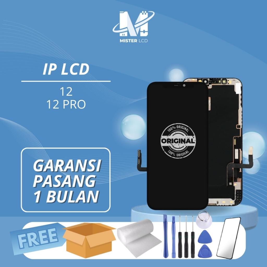 Jual LCD IP 12 / 12 PRO FULLSET ORIGINAL FREE OPENING SET + TEMPERED ...