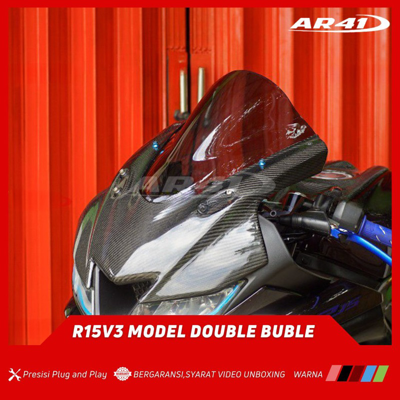 Jual Visor windshield r15 V3 DOUBLE BUBBLE FULL JENONG tebal visor r15 ...