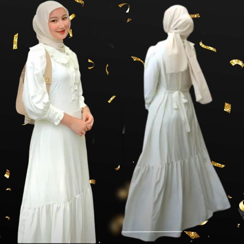 Jual Gamis Putih Katun Cringkel Series Anak 10-14 tahun, Remaja, Dewasa, Jumbo S, M, L, XL, XXL ...