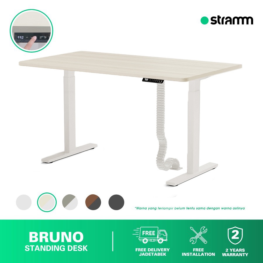 Jual Meja Kerja Adjustable Standing Desk Stramm Bruno SF + CMS | Shopee ...