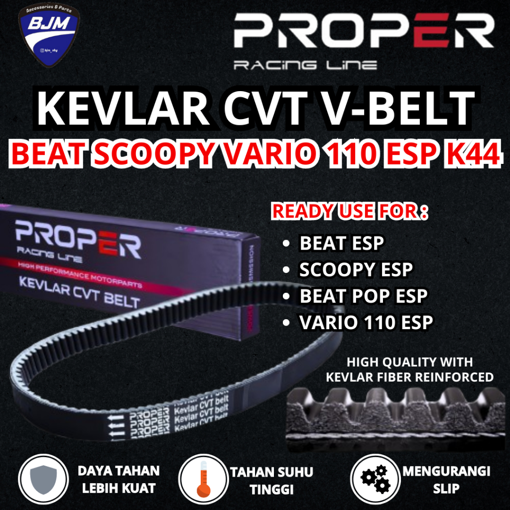 Jual VANBELT VBELT KEVLAR PROPER RACING LINE BEAT SCOOPY VARIO 110 ESP K44 STARTER HALUS BELT ...