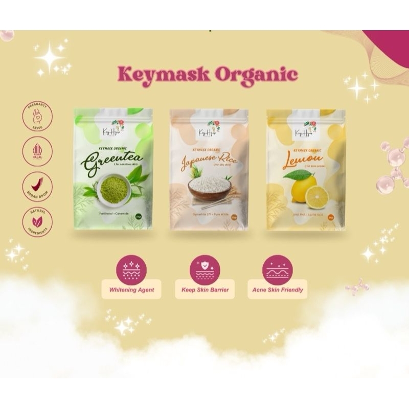 Jual Masker KEY HIJUP KEYMASK ORGANIC bengkoang, greentea, lemon, kopi ...