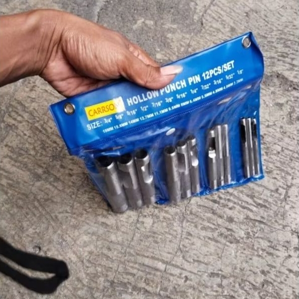 Jual plong set 12 pcs carrson - hollow punchet carrson - alat pembolong ...