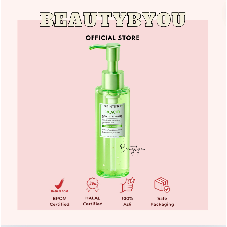 Jual SKINTIFIC - 3X Acid Acne Gel Cleanser 120ml | Salicilyc Acid ...