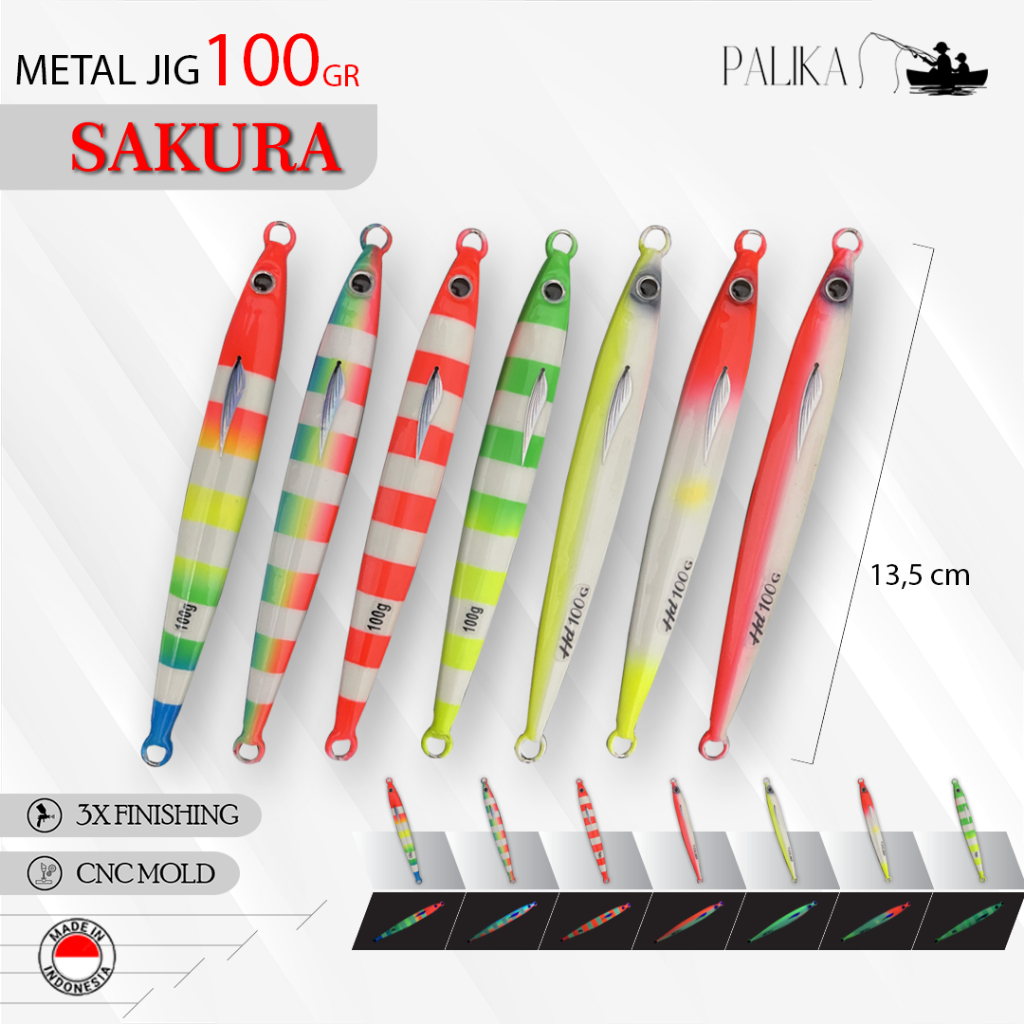 Jual Metal jig 100 gram Palika Sakura 100gr 100Gram 100gram 100G Full GID | Shopee Indonesia