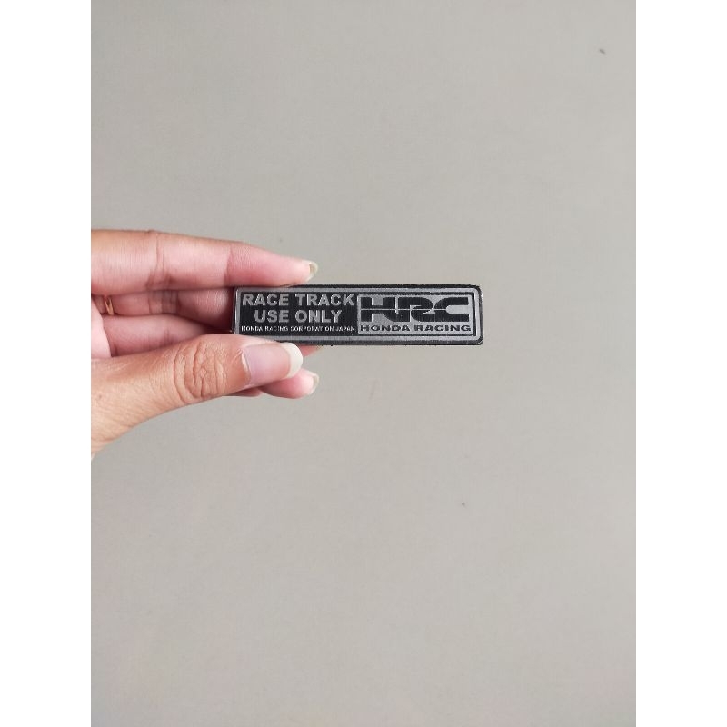Jual emblem filter hrc race track use only stainlees tebal 1 mm ...