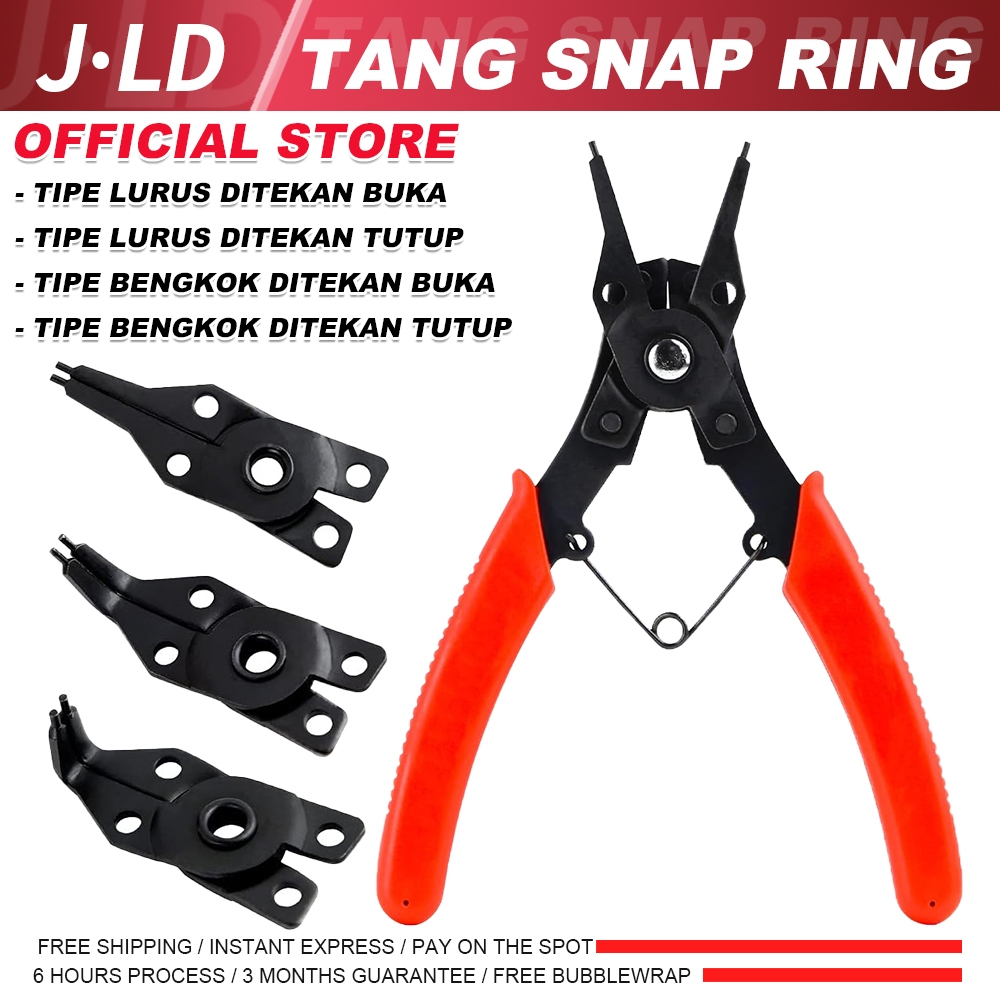 Jual JLD Tang Snap Ring 4in1 Circlip Tekan Buka Tutup Bengkok Tang set ...