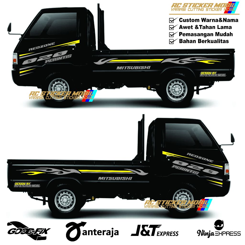 Jual stiker cutting mobil pick up l300 sport stiker list strip mobil ...