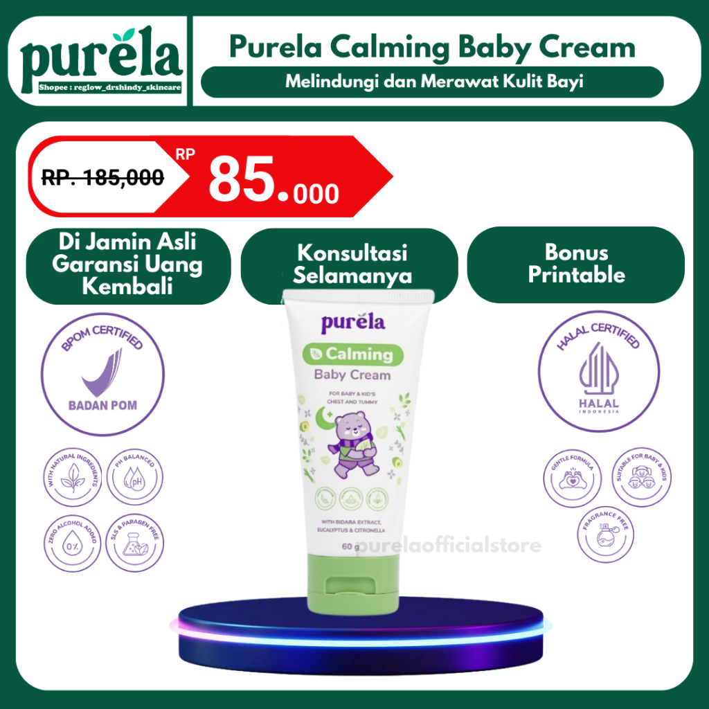 Jual Purela Calming Baby Cream Membantu Membersihkan Memberikan Rasa ...