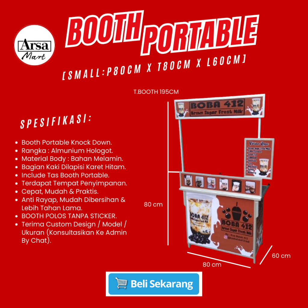 Jual BOOTH PORTABLE EVENT DESK BOOTH JUALAN MINIMALIS MEJA LIPAT SMALL ...