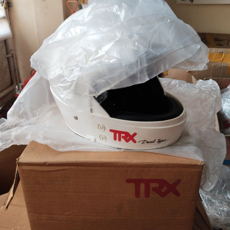 Jual helm TRX PUTIH original AHM NOS BARU | Shopee Indonesia
