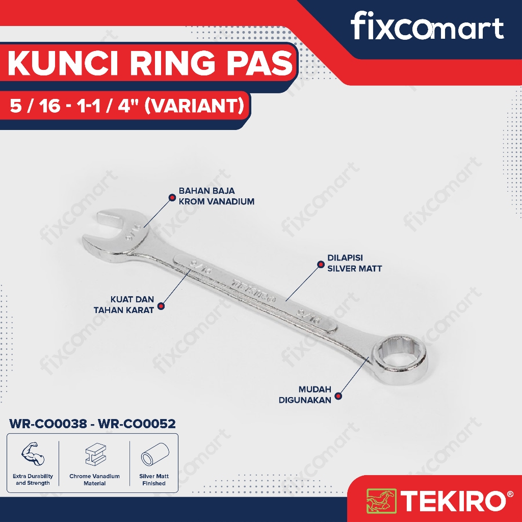 Jual Tekiro Kunci Ring Pas 5/8 Inch / Tekiro Kunci Pas Ring Inch ...